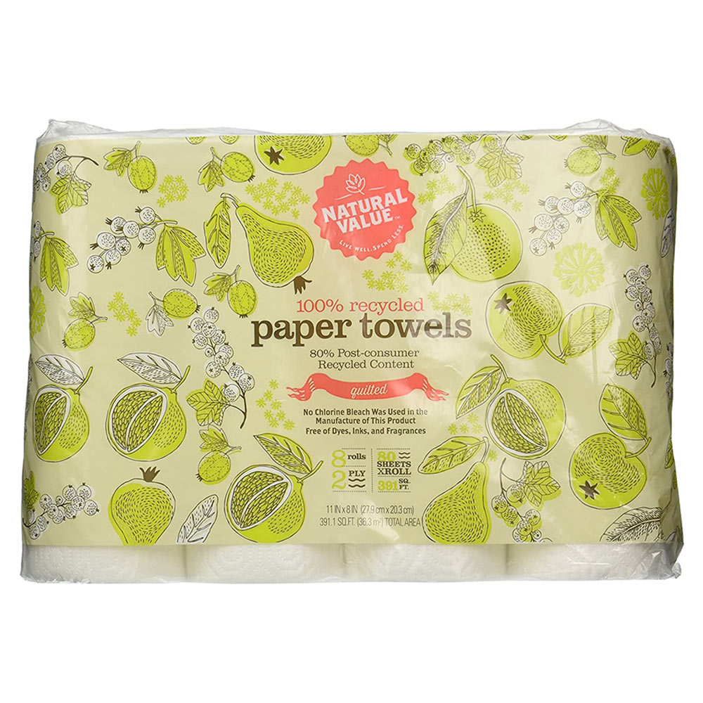 Natural Value 100% Recycled Paper Towels – LetsGoGreen.biz