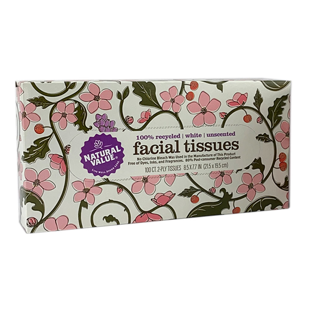 Natural Value 100% Recycled Facial Tissues – LetsGoGreen.biz